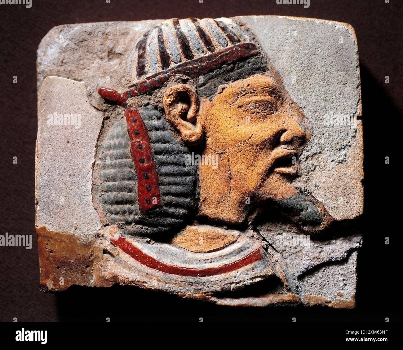 7306. Fragment of of a relief depicting the head of a Syrian Semitic ...