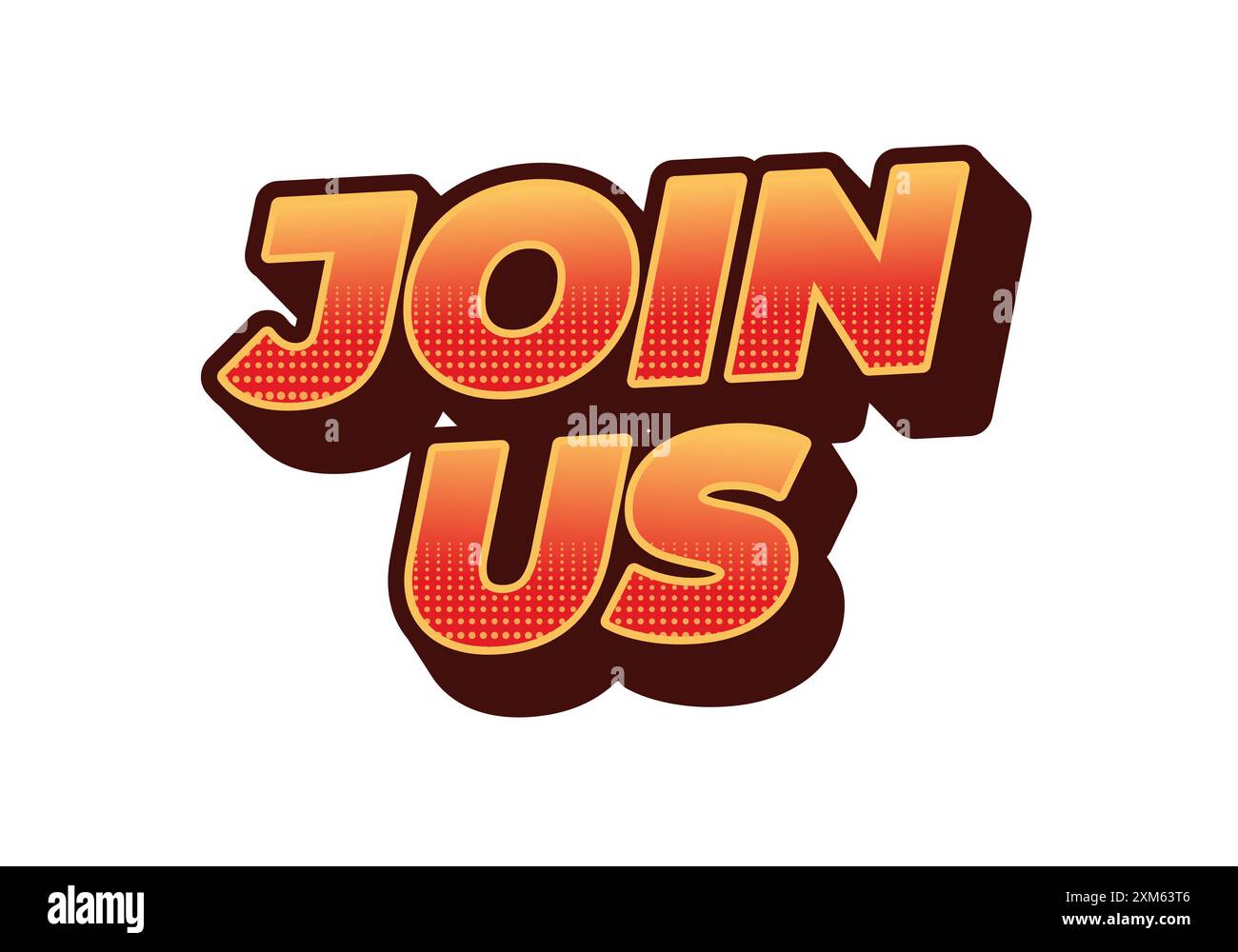 Join us. Text effect design in good colors with 3D style Stock Vector ...