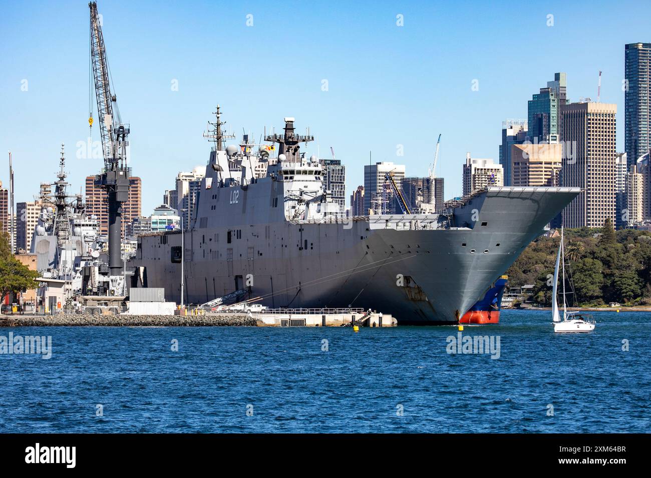 Garden Island Naval base in Sydney Australia, HMAS Canberra L02 class ...
