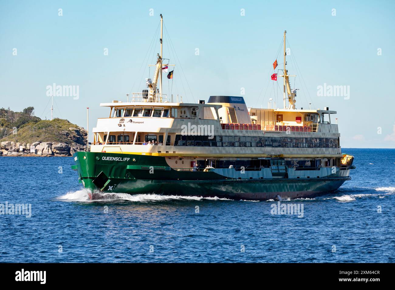 Sydney ferry the MV Queenscliff on its route between Manly and Circular ...