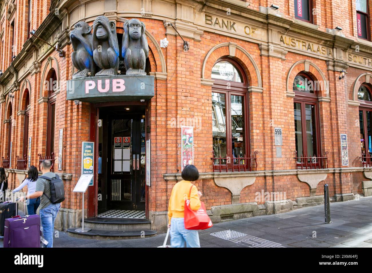Three Wise Monkeys pub public house on George street in Sydney city ...