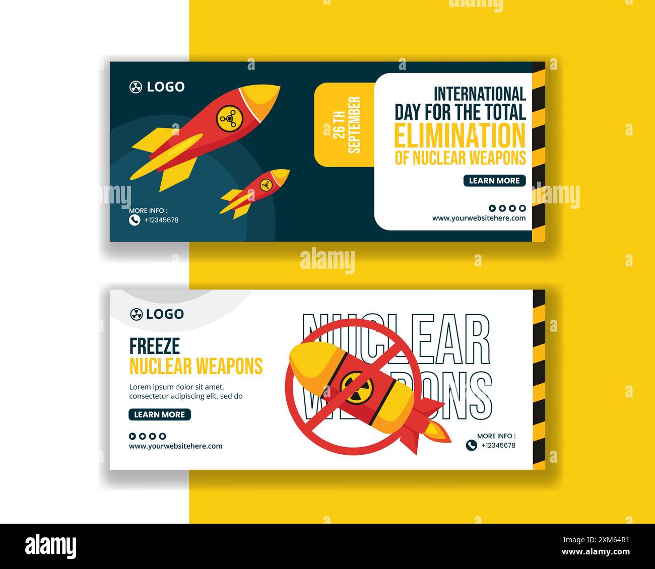 Day for the Total Elimination of Nuclear Weapons Horizontal Banner Flat ...