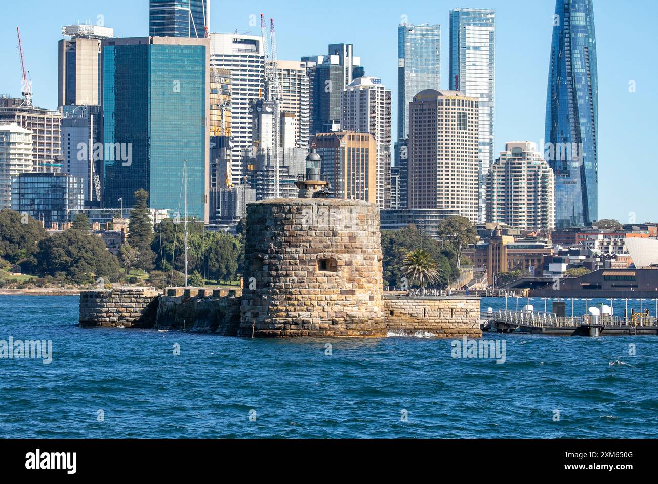 Fort Denison ( Pinchgut island) in Sydney harbour with martial tower ...