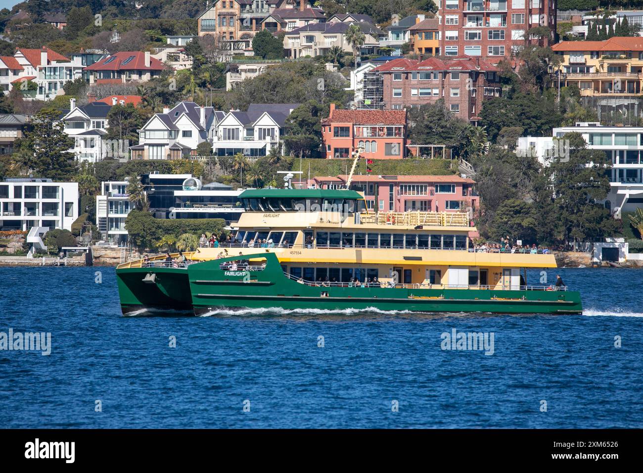 Sydney ferry MV Fairlight travelling across Sydney harbour with ...