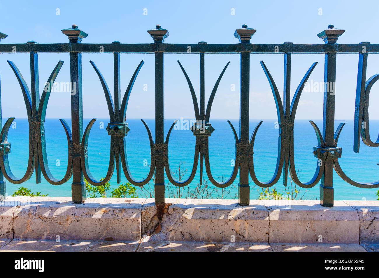 Detailed close-up of the iron railings of the famous Tarragona's ...
