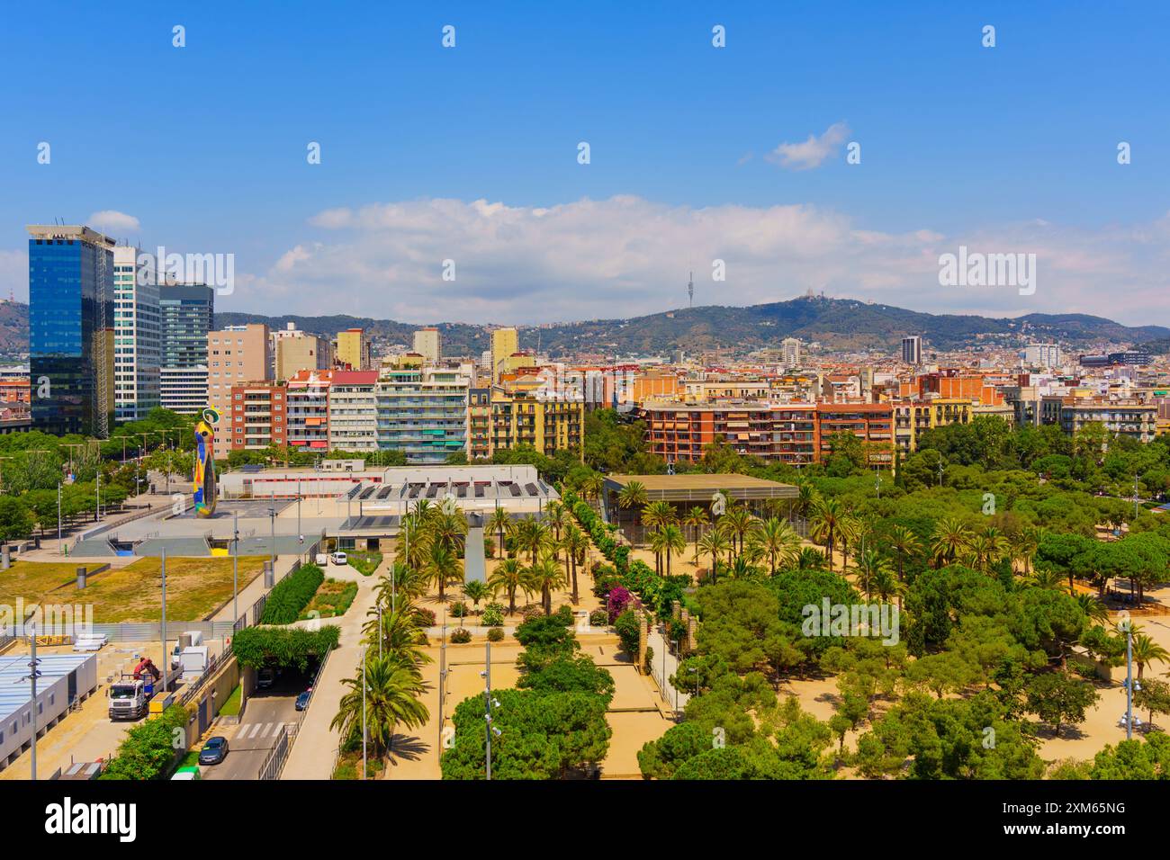 Beautiful urban landscape featuring lush green spaces, residential ...