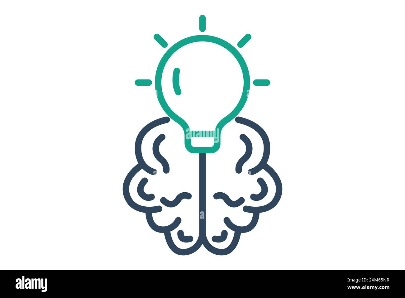 Brainstorm icon. brain with lightbulb. icon related to idea, inspire ...
