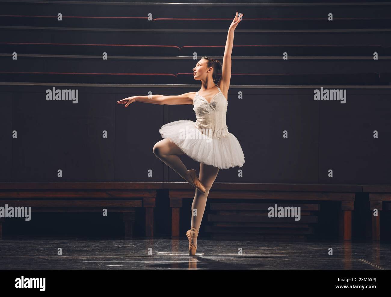 Woman, ballet and artist for dance on stage, creative and practice ...