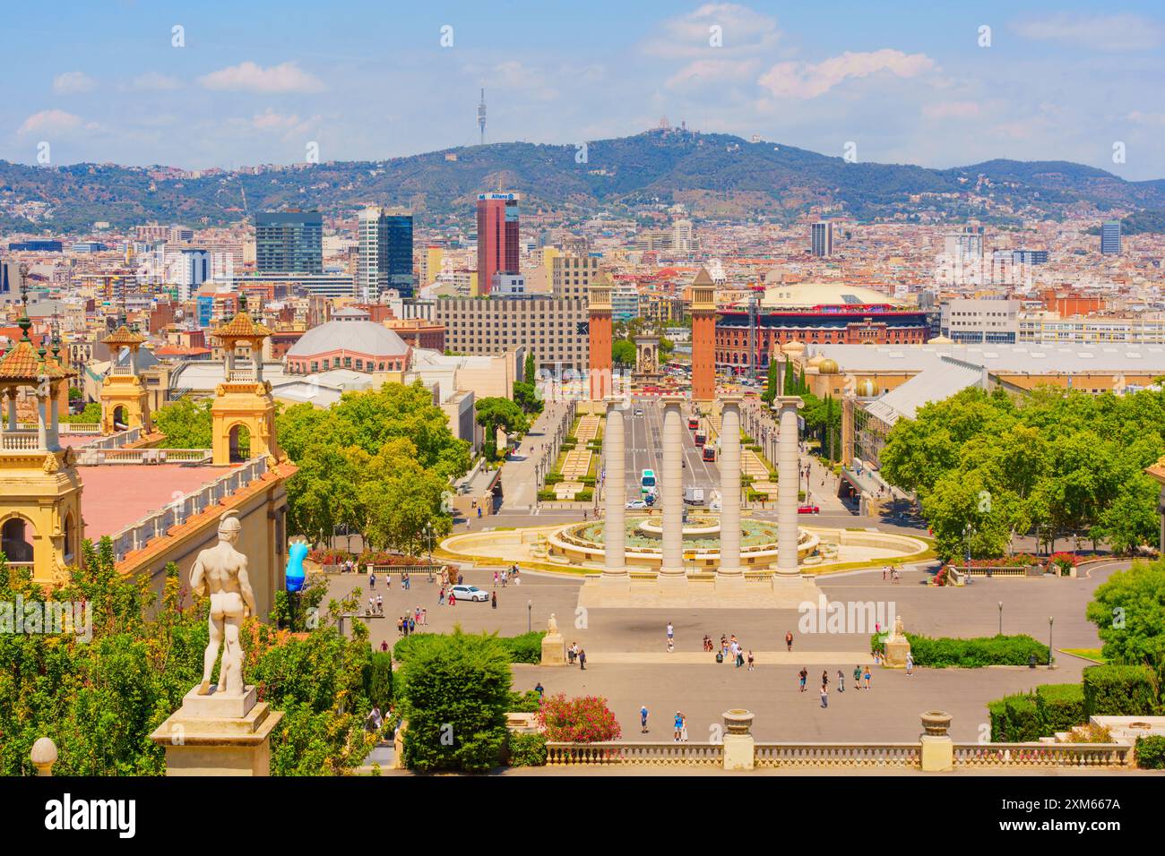 Barcelona, Spain - July 16, 2024: Elevated overlook provides stunning ...