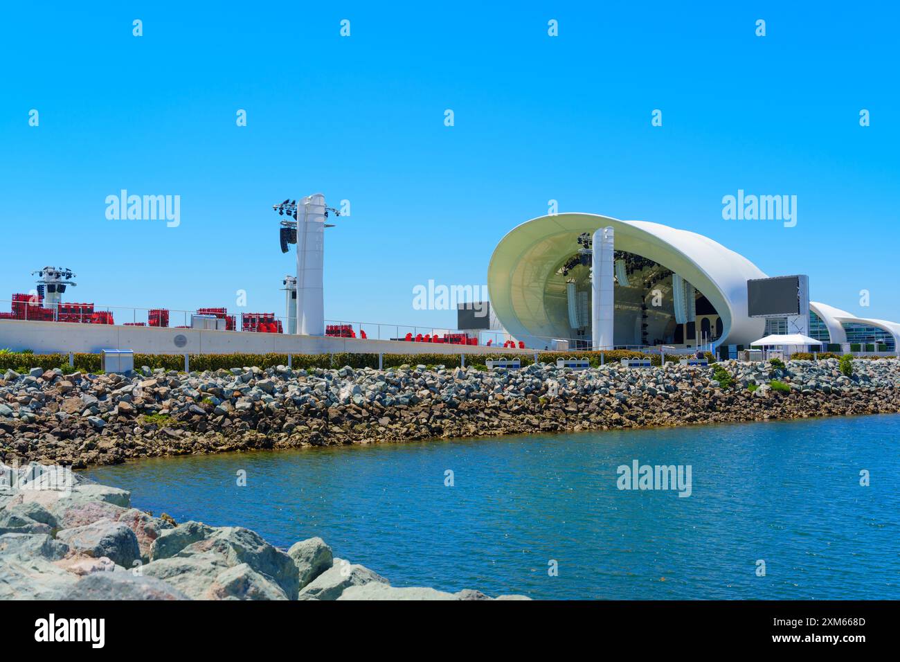 San Diego, California - April 16, 2024: Modern waterfront amphitheater ...