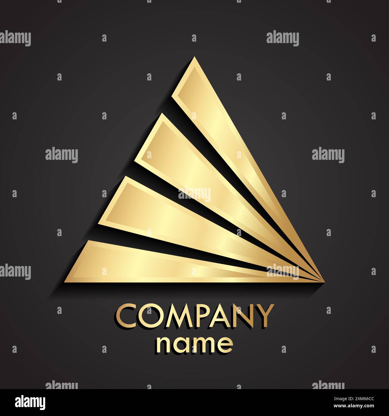 3d gold triangle abstract logo Stock Vector Image & Art - Alamy