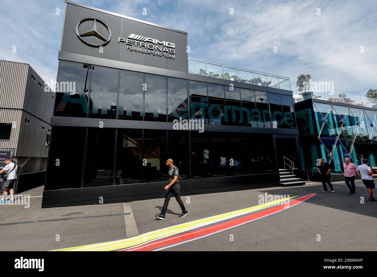 Mercedes AMG F1 Team motorhome during the Formula 1 Rolex Belgian Grand ...