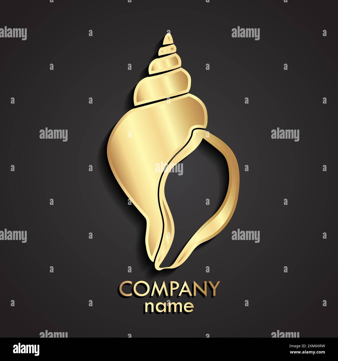 3d gold shell shape logo Stock Vector Image & Art - Alamy