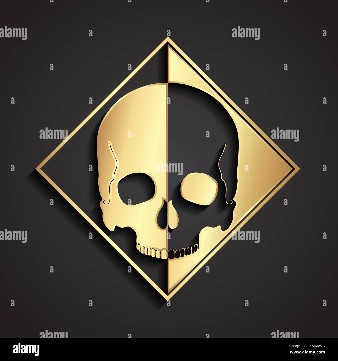 Half skull face hi-res stock photography and images - Alamy