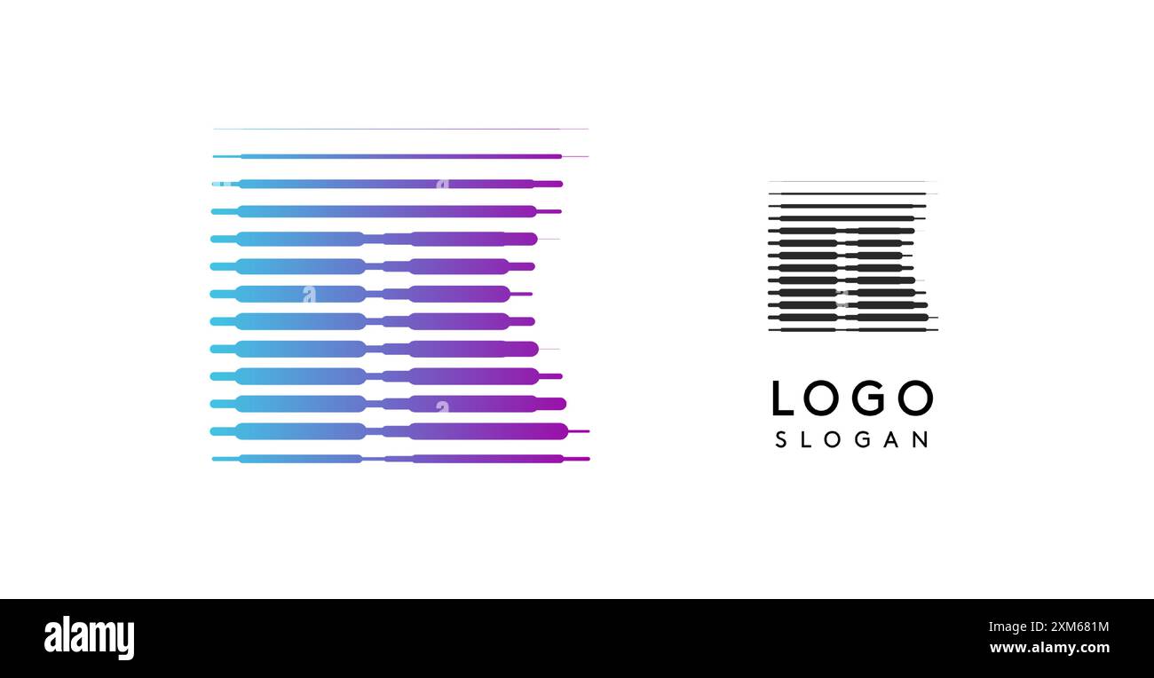 Heavy futuristic tech-inspired letter K, dynamic gradient logo, bold ...