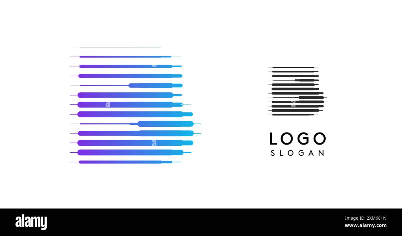 Heavy futuristic tech-inspired letter A, dynamic gradient logo, bold ...