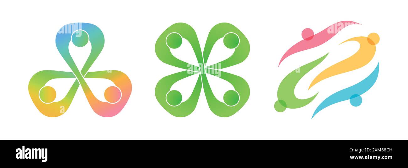 Abstract People symbol, togetherness and community connecting people ...