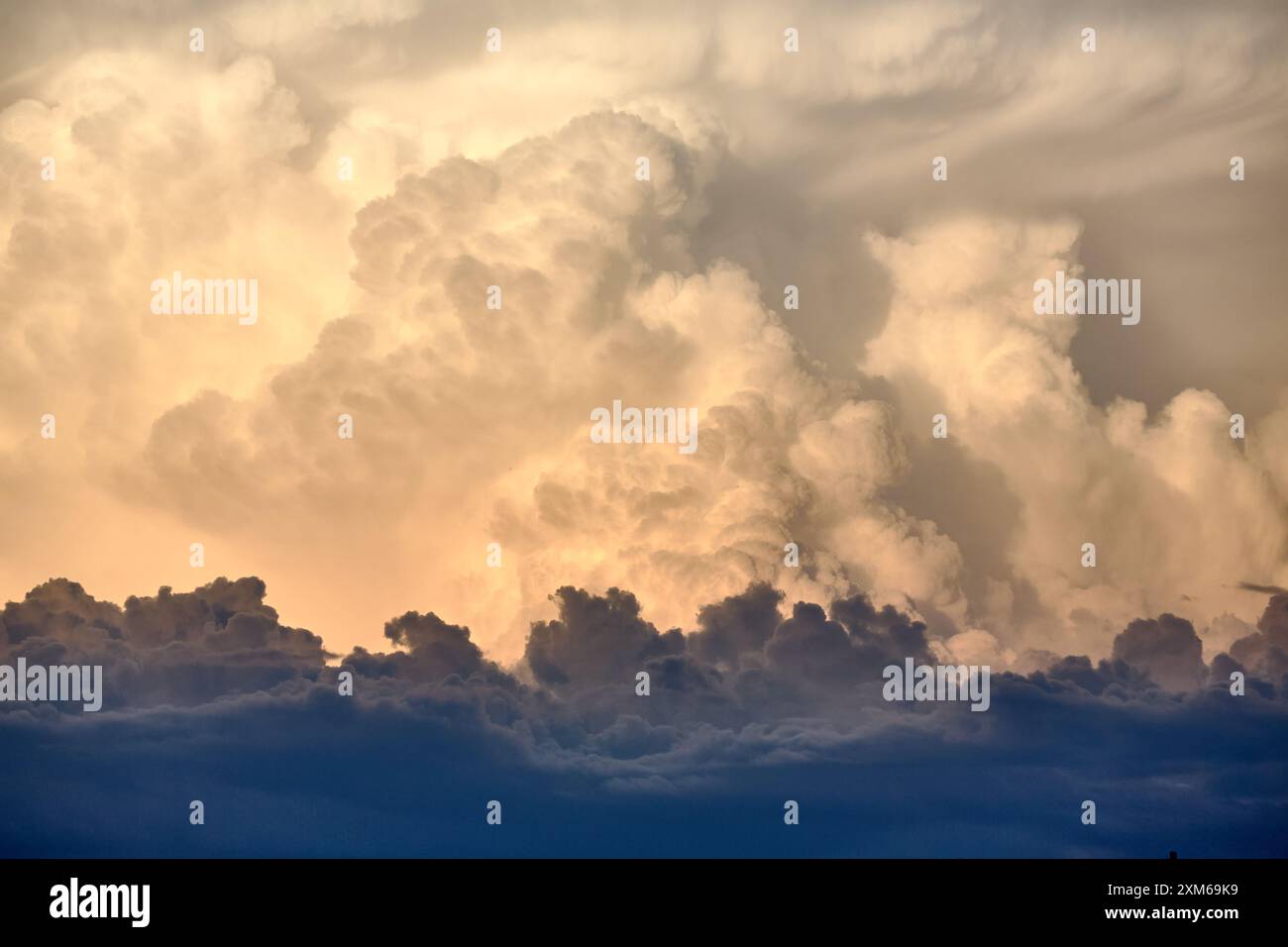 Dramatic cloudscape of a thunderstorm with cumulus nimbus clouds in ...