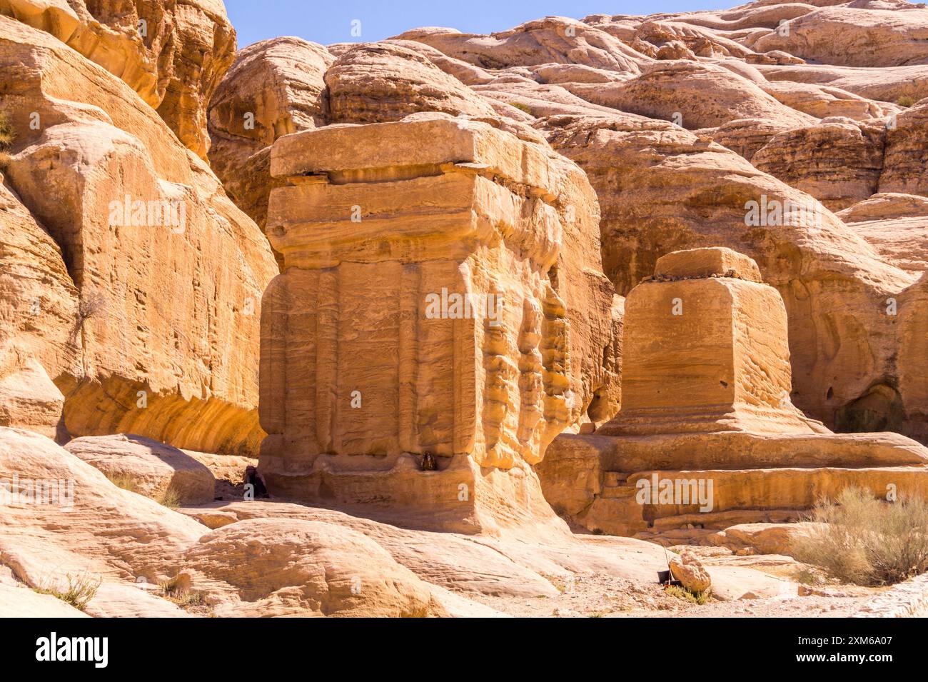 Nabatean tombs, UNESCO World Heritage Site of Petra, Jordan Stock Photo ...