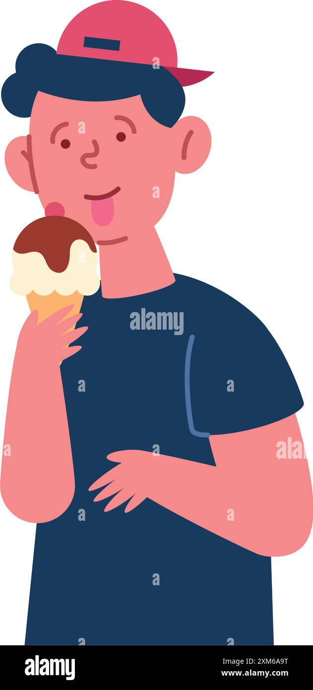 guy eating ice cream isolated Stock Vector Image & Art - Alamy