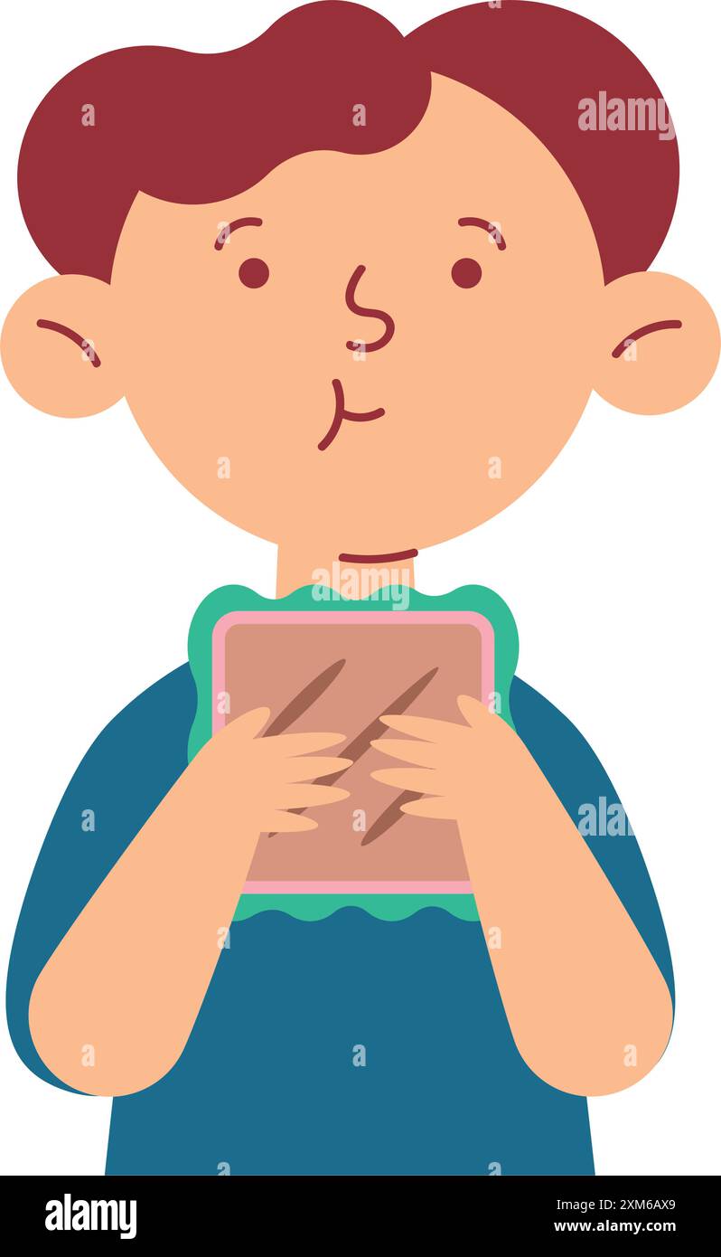 boy eating a sandwich cartoon isolated Stock Vector Image & Art - Alamy