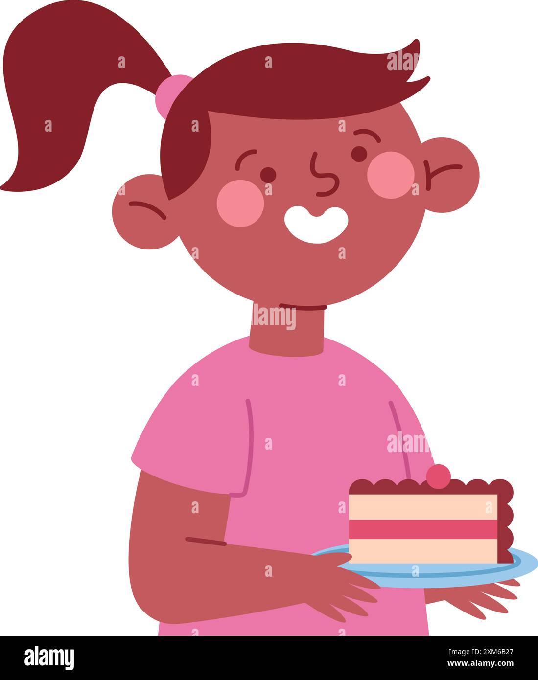 girl eating a cake cartoon isolated Stock Vector Image & Art - Alamy
