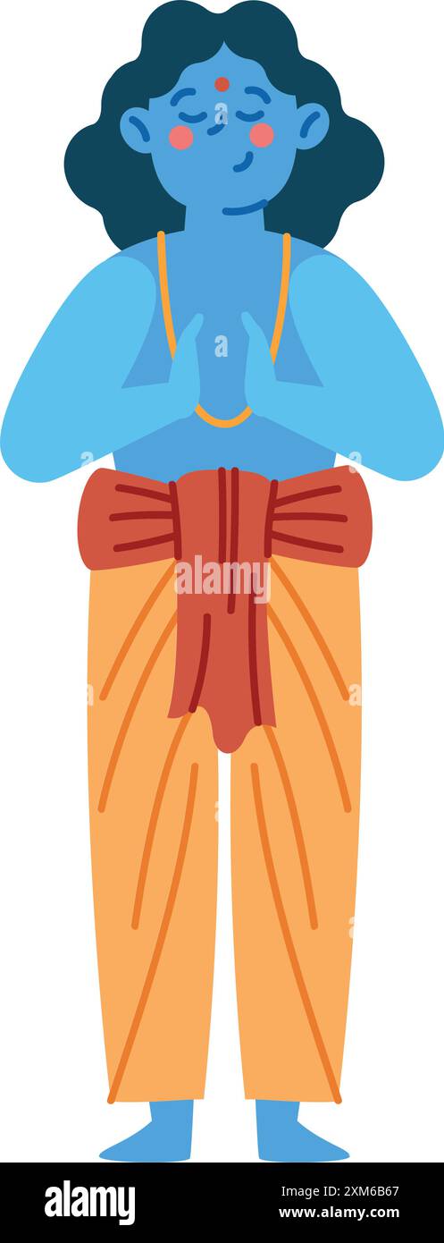 lord krishna standing character isolated Stock Vector Image & Art - Alamy