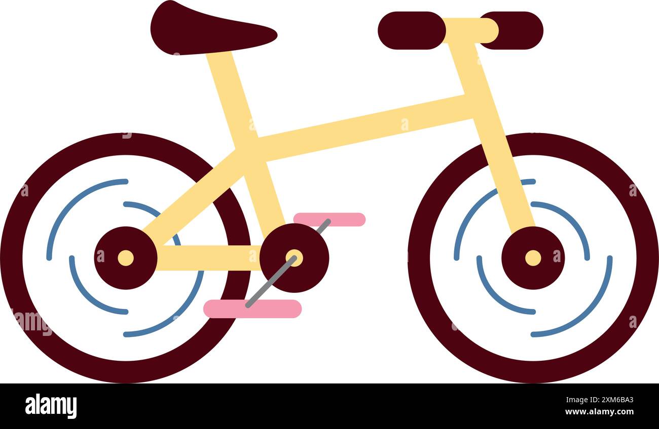 yellow bike transport cartoon isolated Stock Vector Image & Art - Alamy