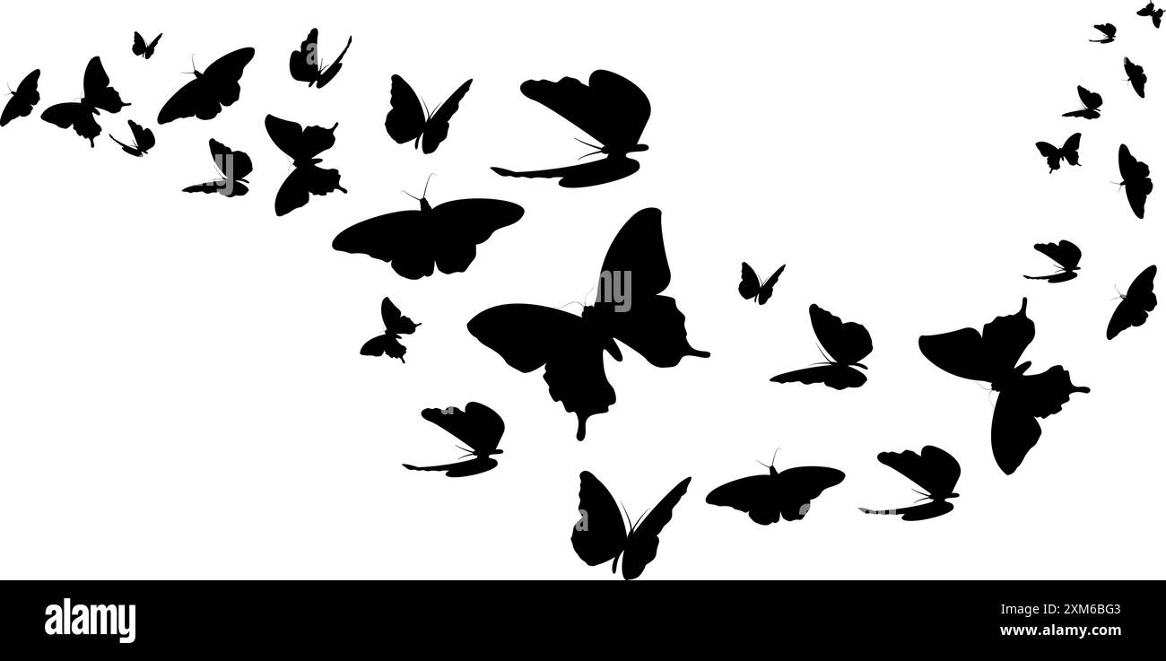 Group of butterflies flight Stock Vector Images - Alamy