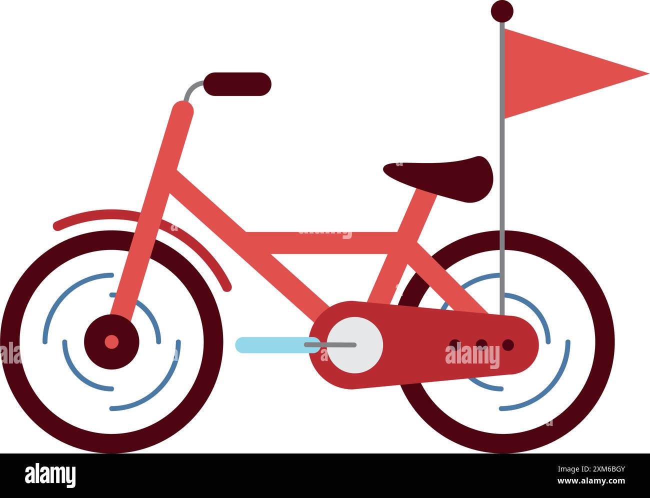 red bike with flag isolated Stock Vector Image & Art - Alamy