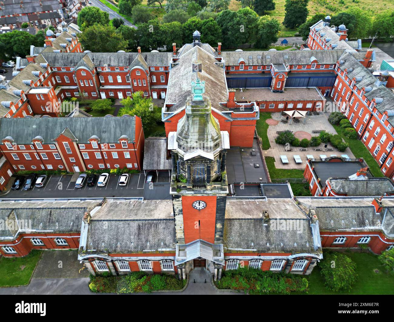 Aerial view of The Bluecoat School on Church Rd, Wavertree Liverpool ...