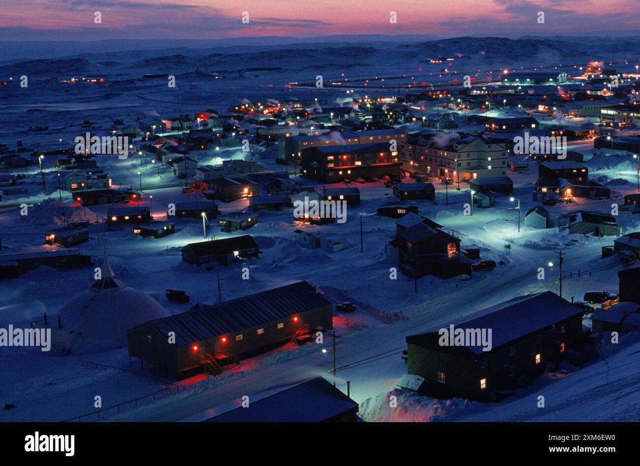 Iqaluit at dusk, Nunavut, Canada Stock Photo - Alamy