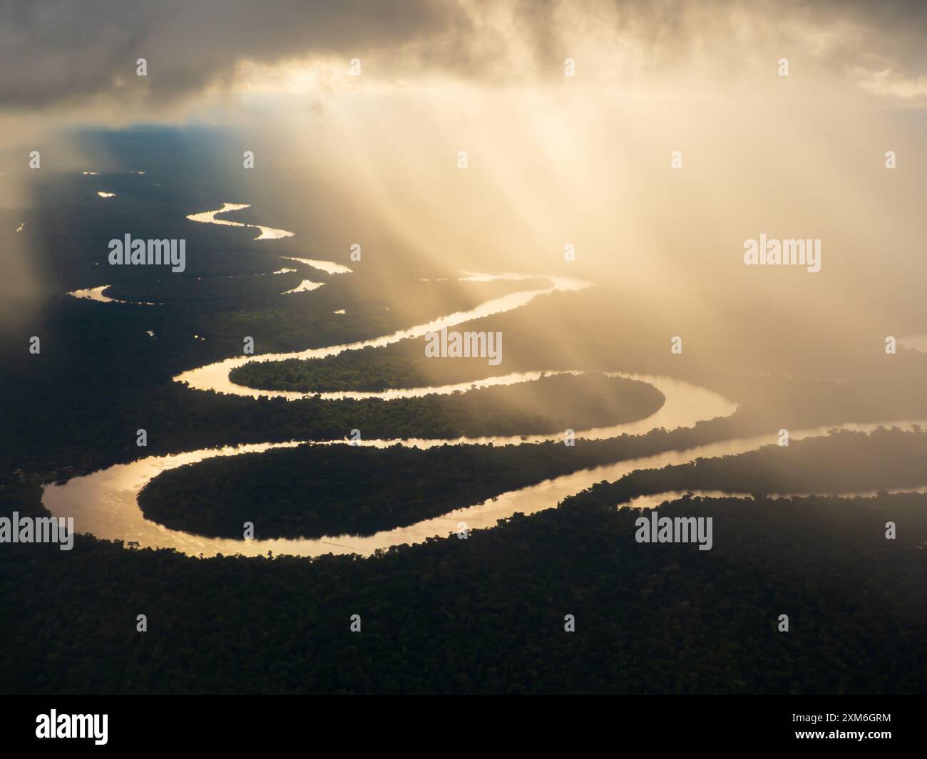 Aerial fly over curve river hi-res stock photography and images - Alamy