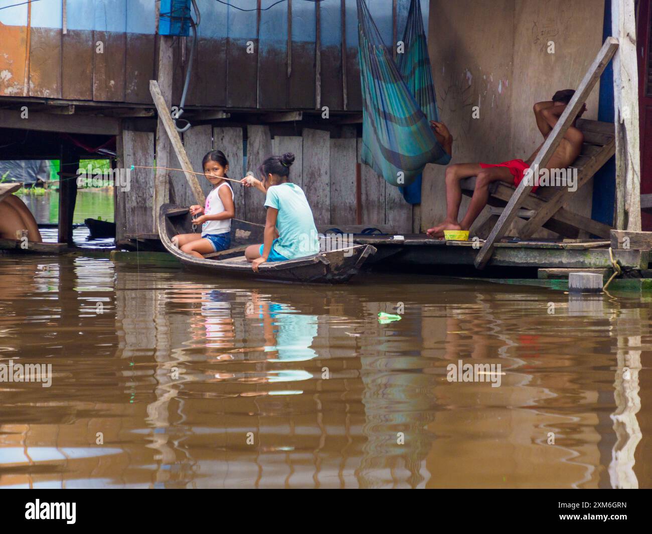 Iquitos, Peru - Apr, 2022: Floating shantytown of Belén, consisting of ...