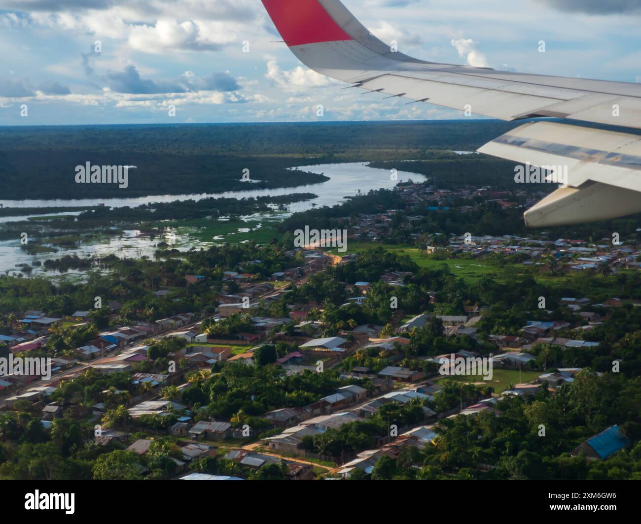 Iquitos, Peru - Se, 2022: View from the airplane window. Airplane ...