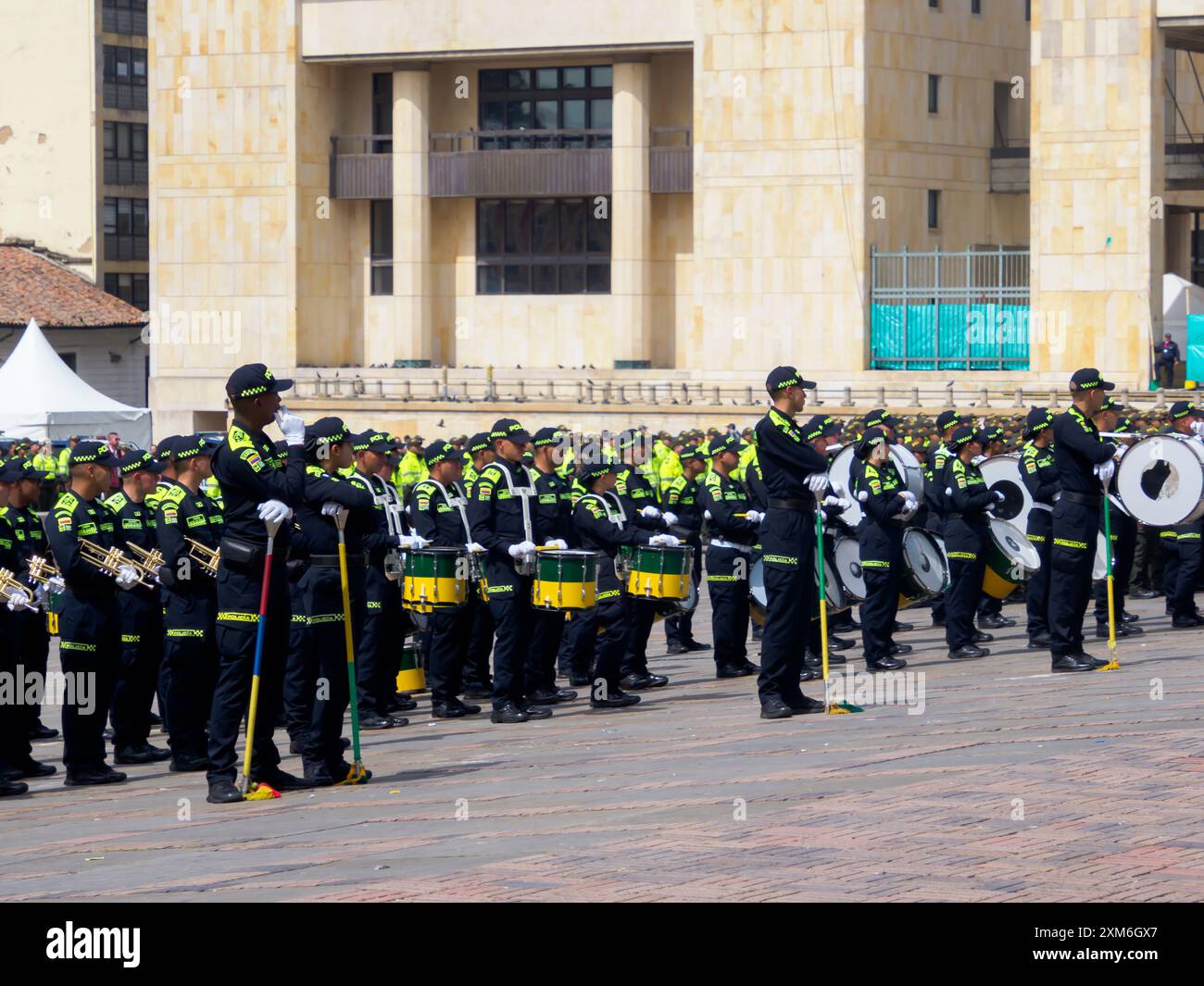 Bogota, Colombia - Nov 30 2022: The assembly of police cadets in the ...