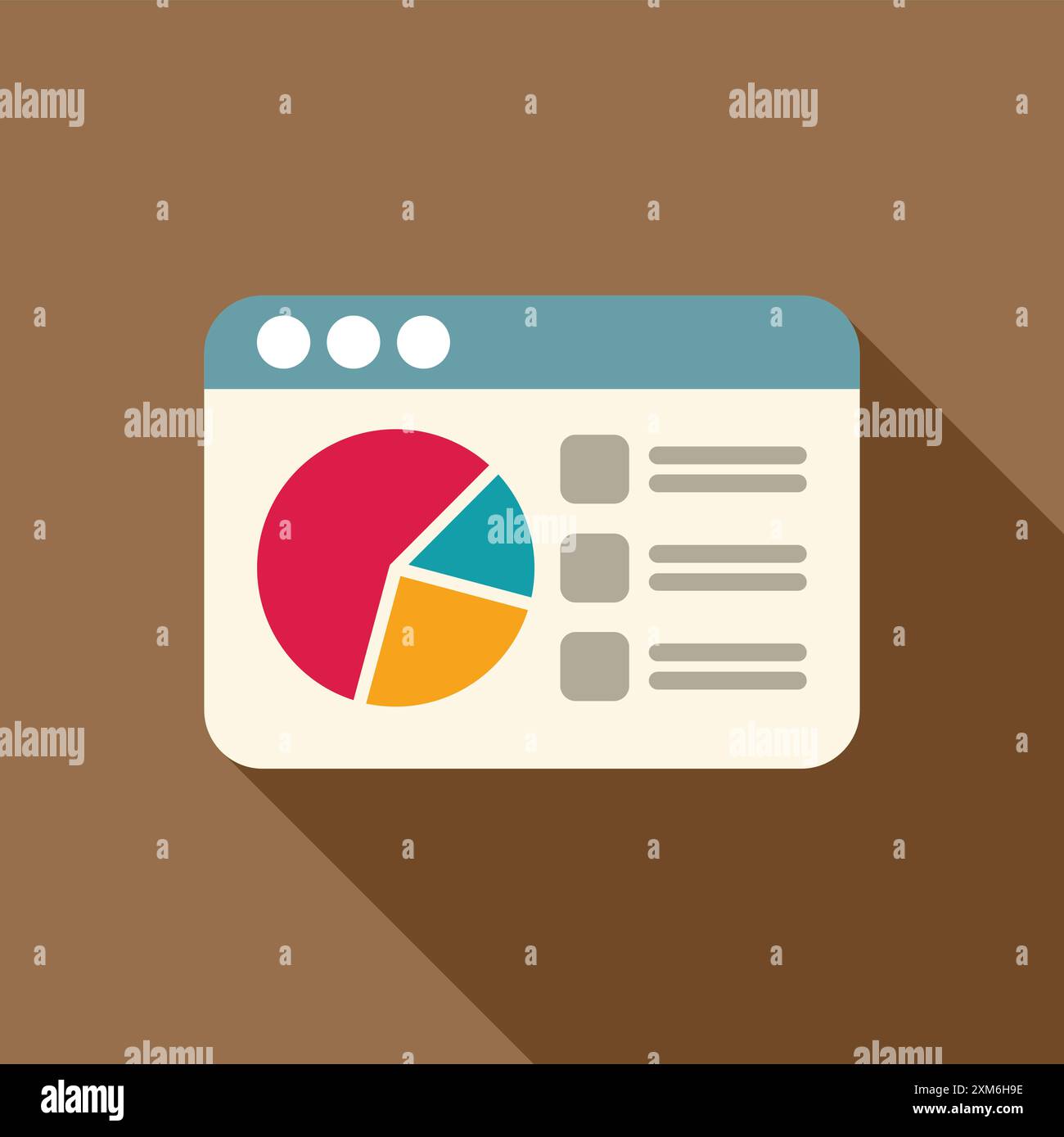 Browser window is showing a pie chart representing data analysis ...