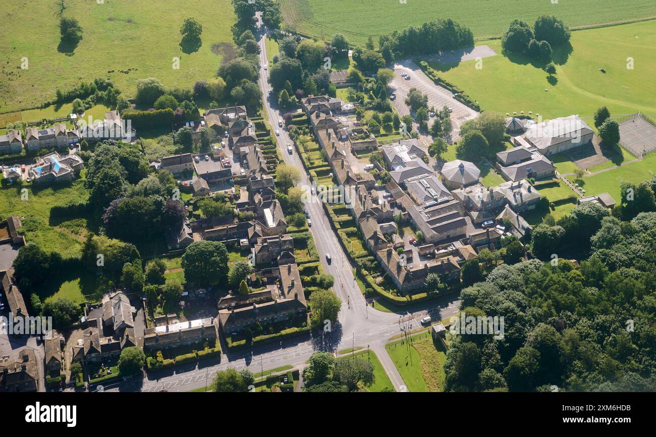 An aerial view of the very expensive village of Harewood, between Leeds and Harrogate, north ...