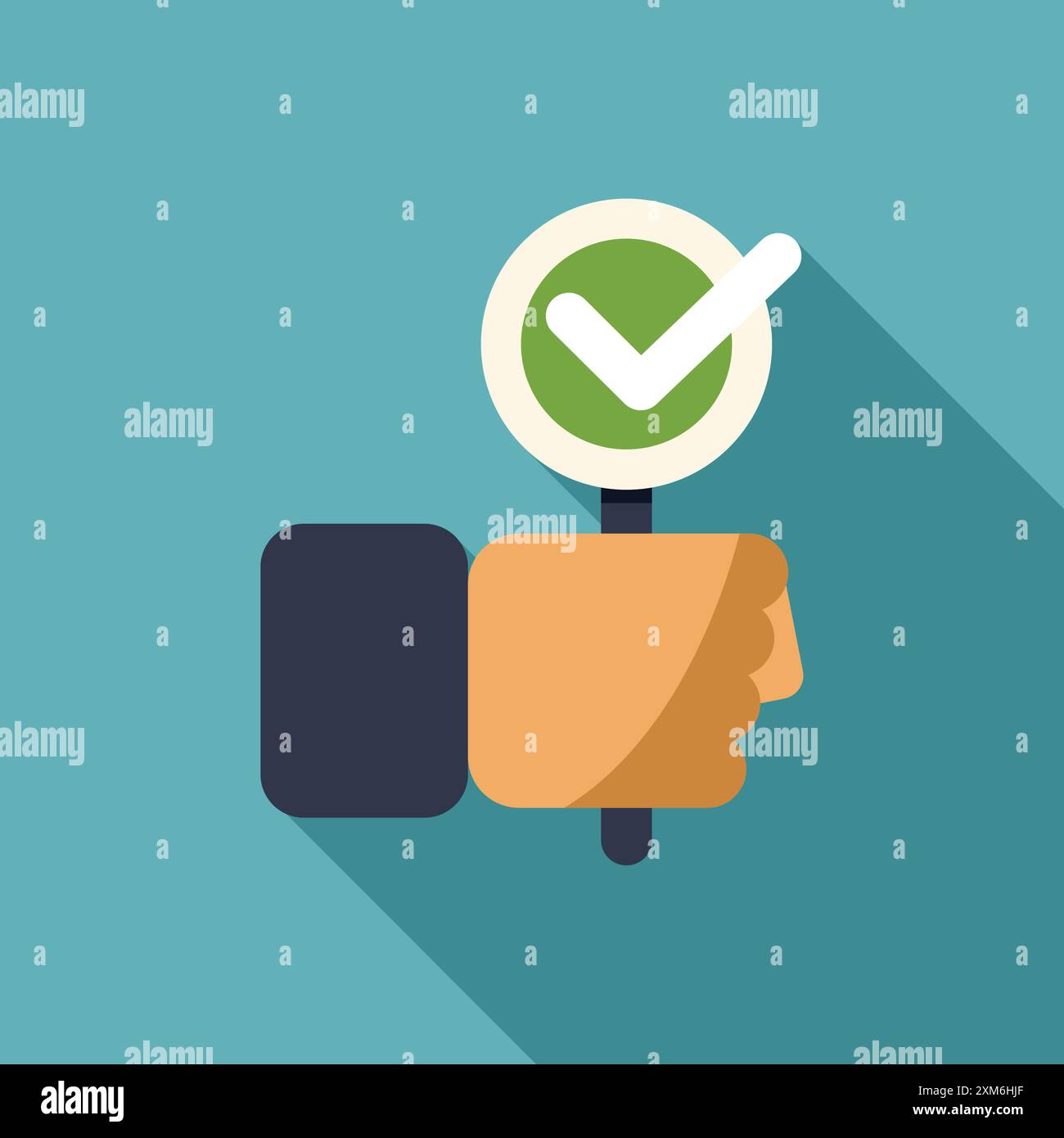 Hand holding a check mark sign validating a choice Stock Vector Image ...