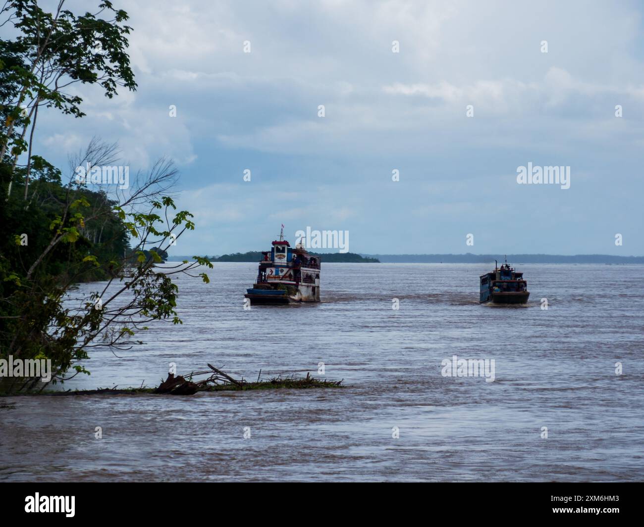 Iquitos, Peru - Dec, 2019: Ferry boats on the Amazon River, Amazonia ...