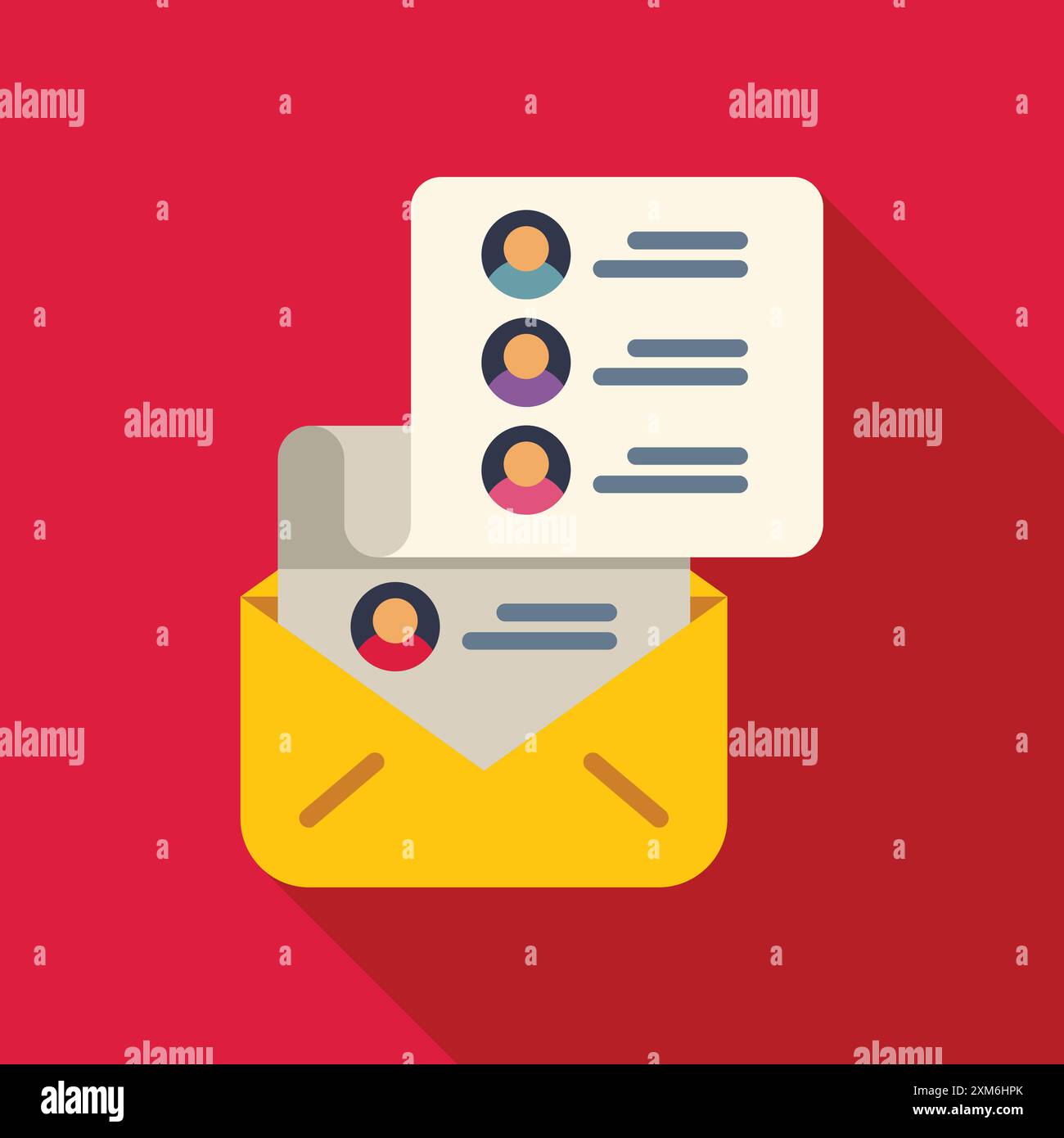 Newsletter showing a list of subscribed people with their avatars Stock ...