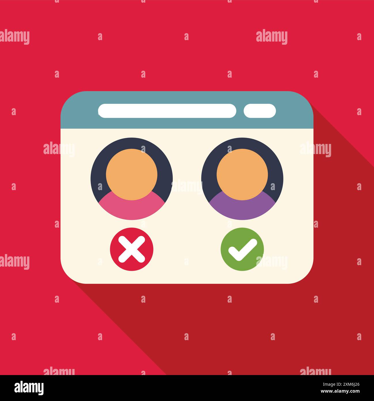 Website showing two user profiles with one getting accepted and the ...