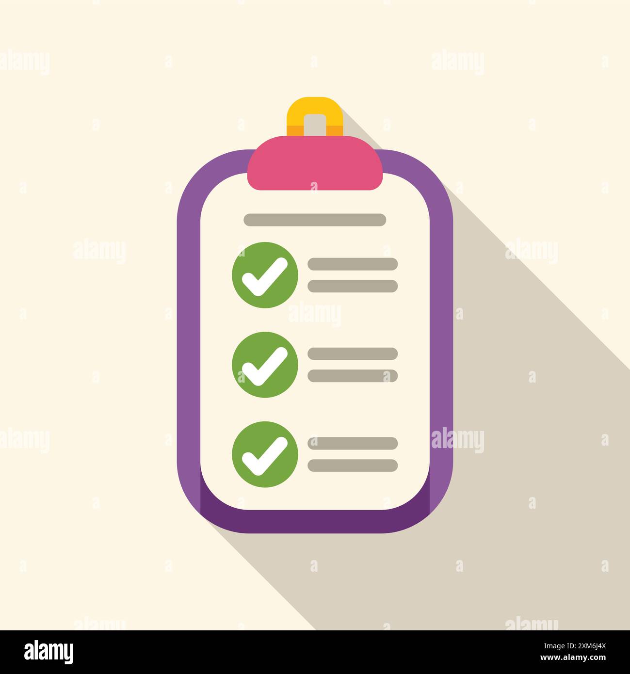 Clipboard showing check marks for completed tasks in a flat design style Stock Vector Image ...