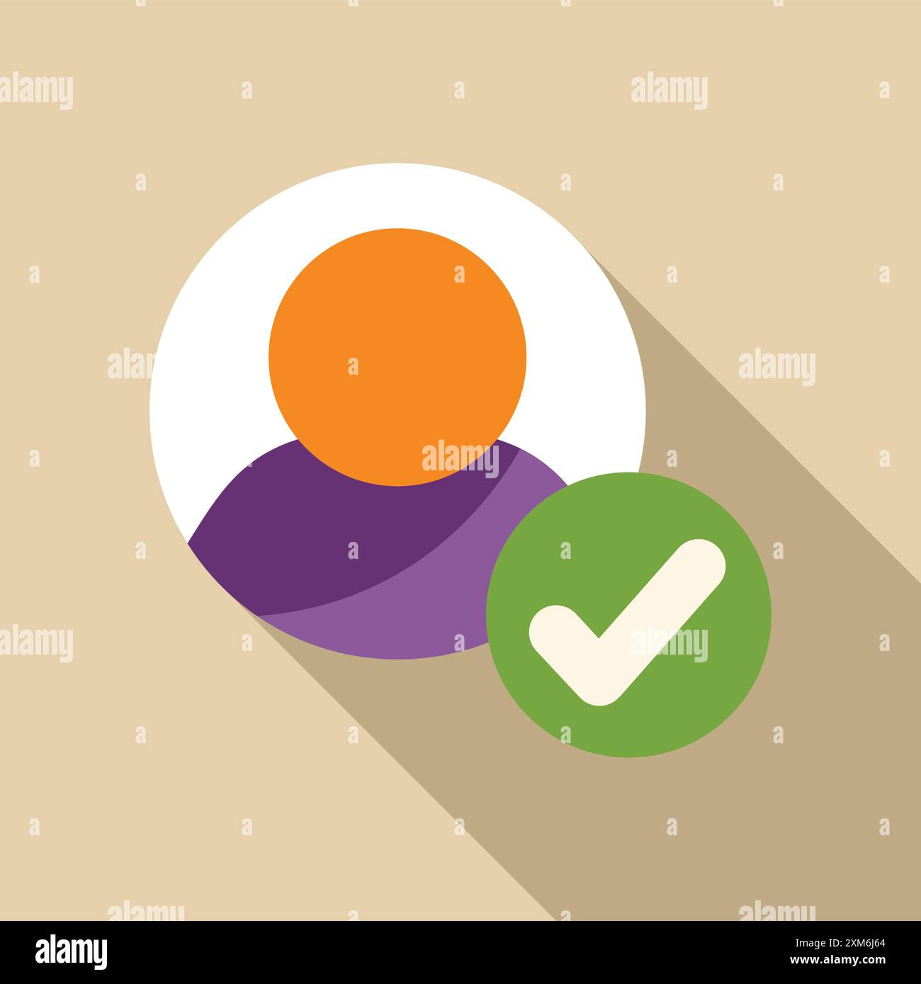 Simple icon of account verification with a checkmark symbol next to a ...