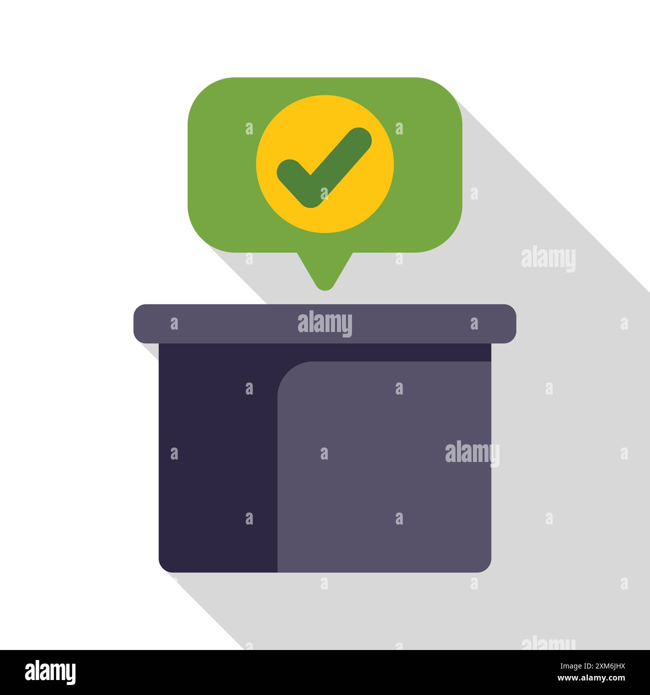 Ballot box casting vote with green check mark symbol for election day ...
