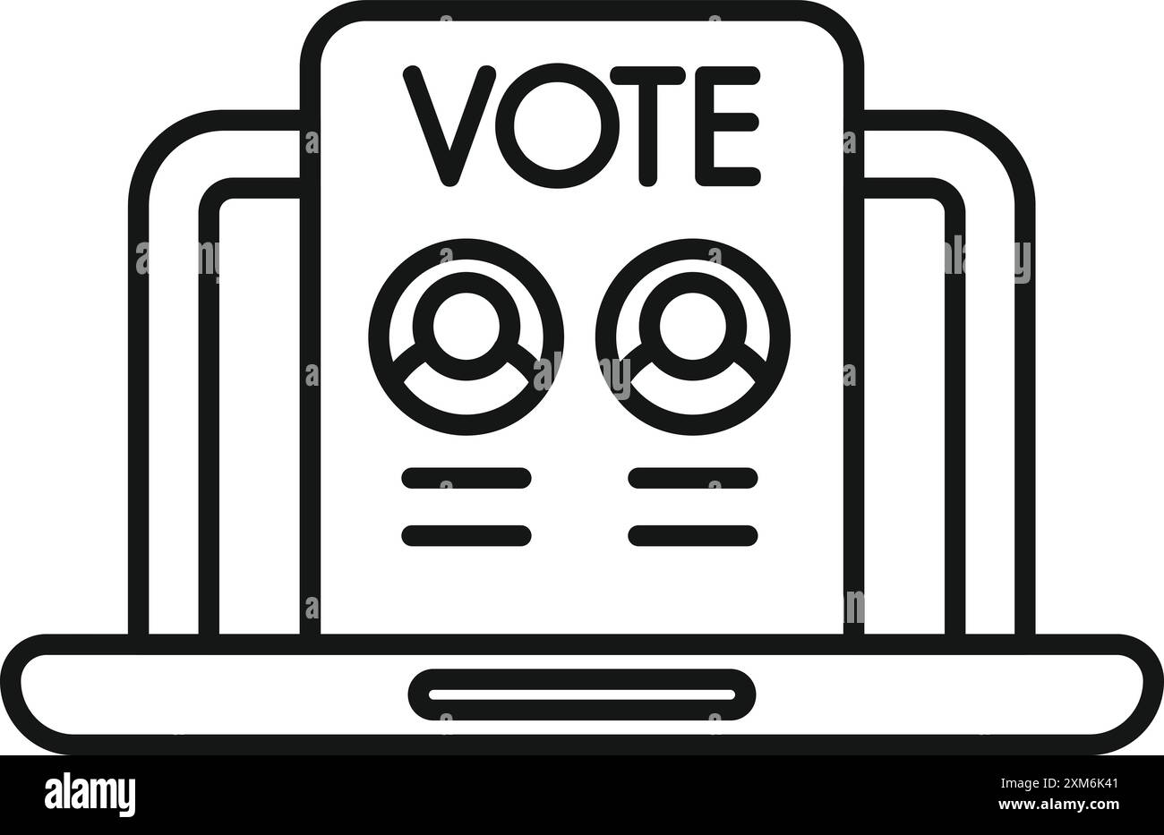 Online vote page on a laptop screen showing an electronic voting system ...