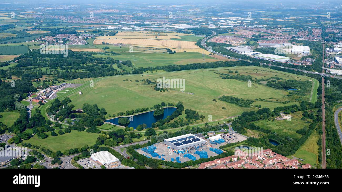An aerial photograph of Pontefract Race Course, west yorkshire ...