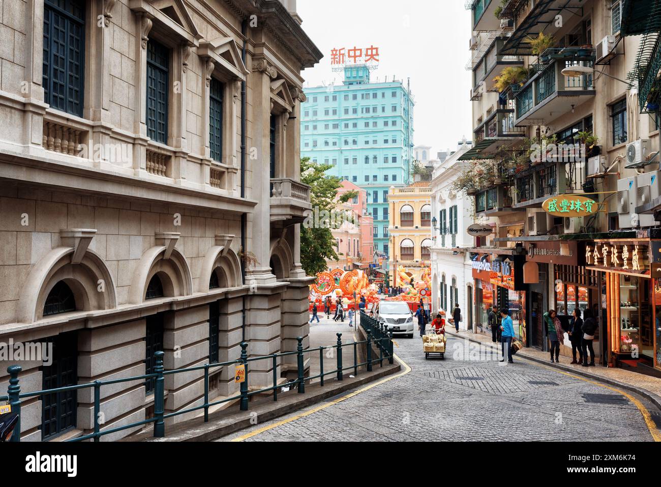 Streets of Macau city Stock Photo - Alamy