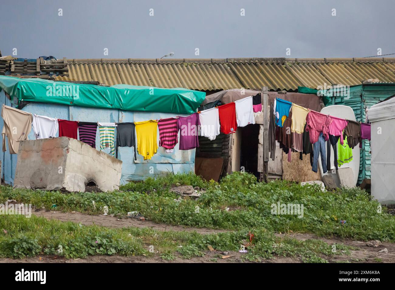 Colorful clothes line in a Cape Town township Stock Photo - Alamy