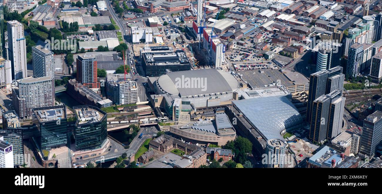 An aerial photograph of The AO Arena and Manchester City centre, north ...